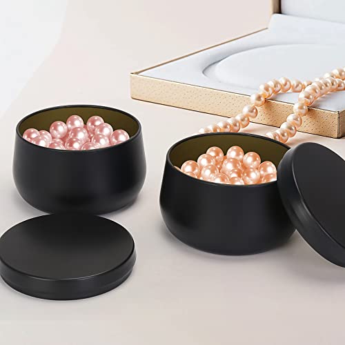 Beyoung Candle Tin Cans 24 Pieces, 8 oz Round Metal Candle Jars with Lids, Ideal for Candles Making/Arts & Crafts/Storage Gifts,Black