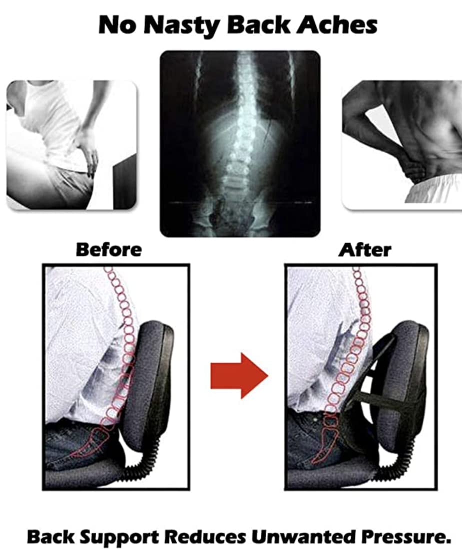 Car Back Support Chair Massage Lumbar Support Waist Cushion Mesh Ventilate Cushion Pad for Car Office Home Designed for Comfort and Lower Back Pain Relief