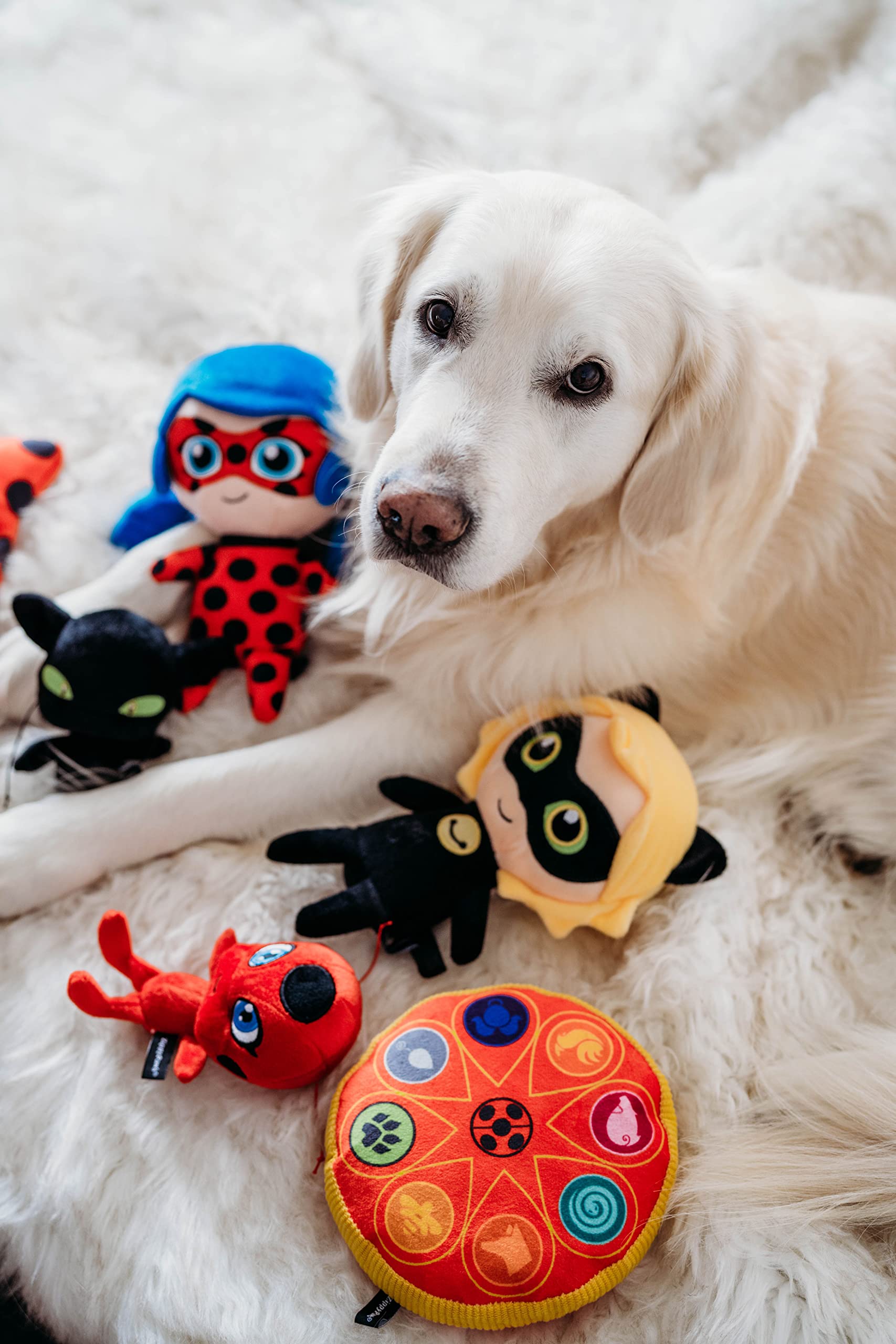 ZippyPaws Miraculous Kwamis Plush Toy Duo for Dogs, Stuffed Chew Toy with Squeaker, 2-Pack