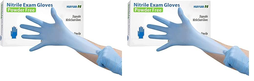Circlecare Powder-Free Nitrile Disposable Exam Gloves, Industrial Medical Examination, Latex Free Rubber, Non-Sterile, Food Safe, Textured Fingertips, Ultra-Strong, Pack of 200, Blue -