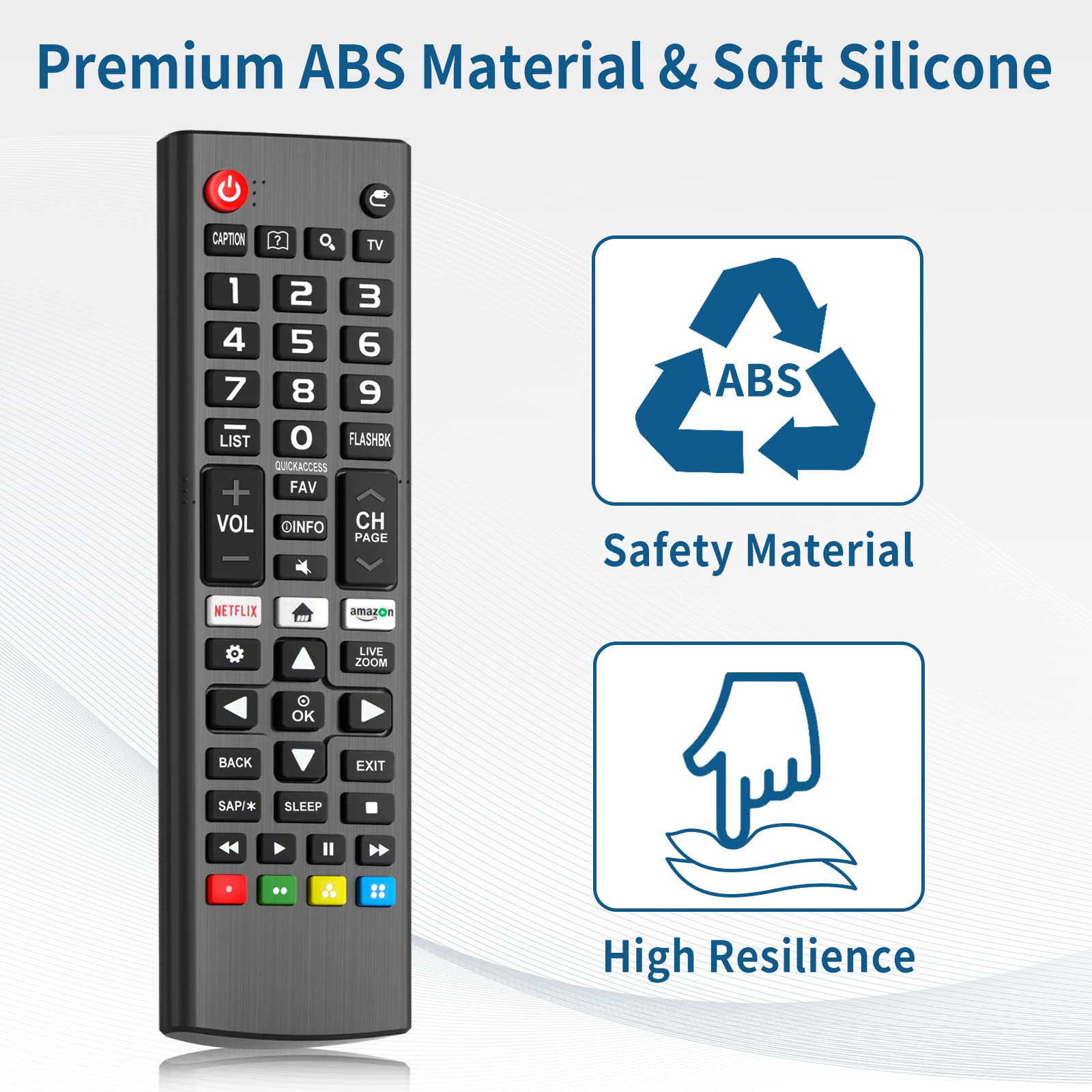 Rimous 2-Pack Universal Remote Compatible with LG Remote Control Smart TV with Netflix, Prime Video Shortcut Keys Compatible with All Models LG TV Remote Control Replacement AKB75095307 AKB74915305