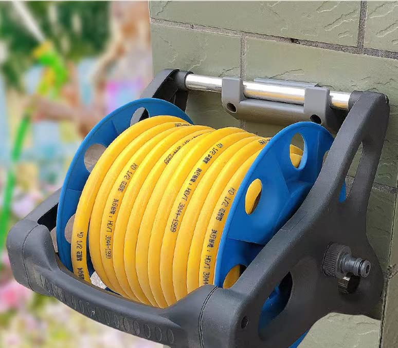 Water Hose Reel Wall Bracket PVC Plastic Garden Hose Reel Holder Wall Mount with 4 Screws & Plugs Easy Installation Hose Reel Hanger for Holding Diameter 0.78inch/2cm