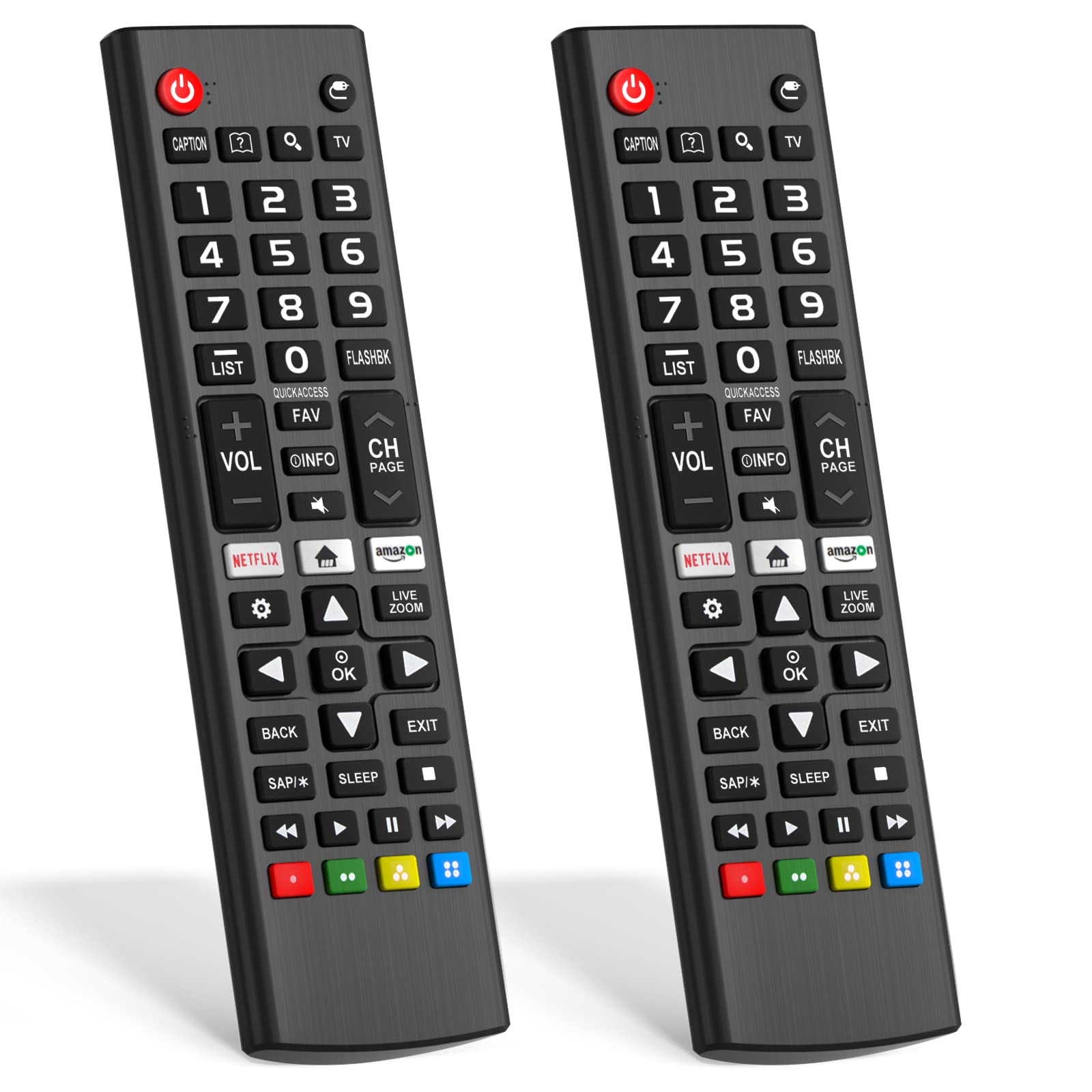 Rimous 2-Pack Universal Remote Compatible with LG Remote Control Smart TV with Netflix, Prime Video Shortcut Keys Compatible with All Models LG TV Remote Control Replacement AKB75095307 AKB74915305