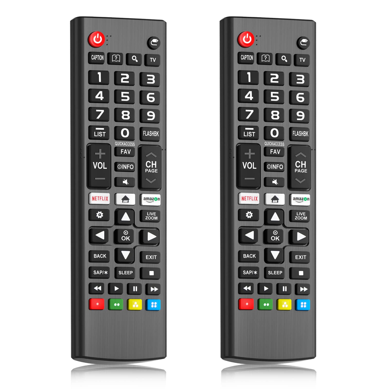 Rimous 2-Pack Universal Remote Compatible with LG Remote Control Smart TV with Netflix, Prime Video Shortcut Keys Compatible with All Models LG TV Remote Control Replacement AKB75095307 AKB74915305