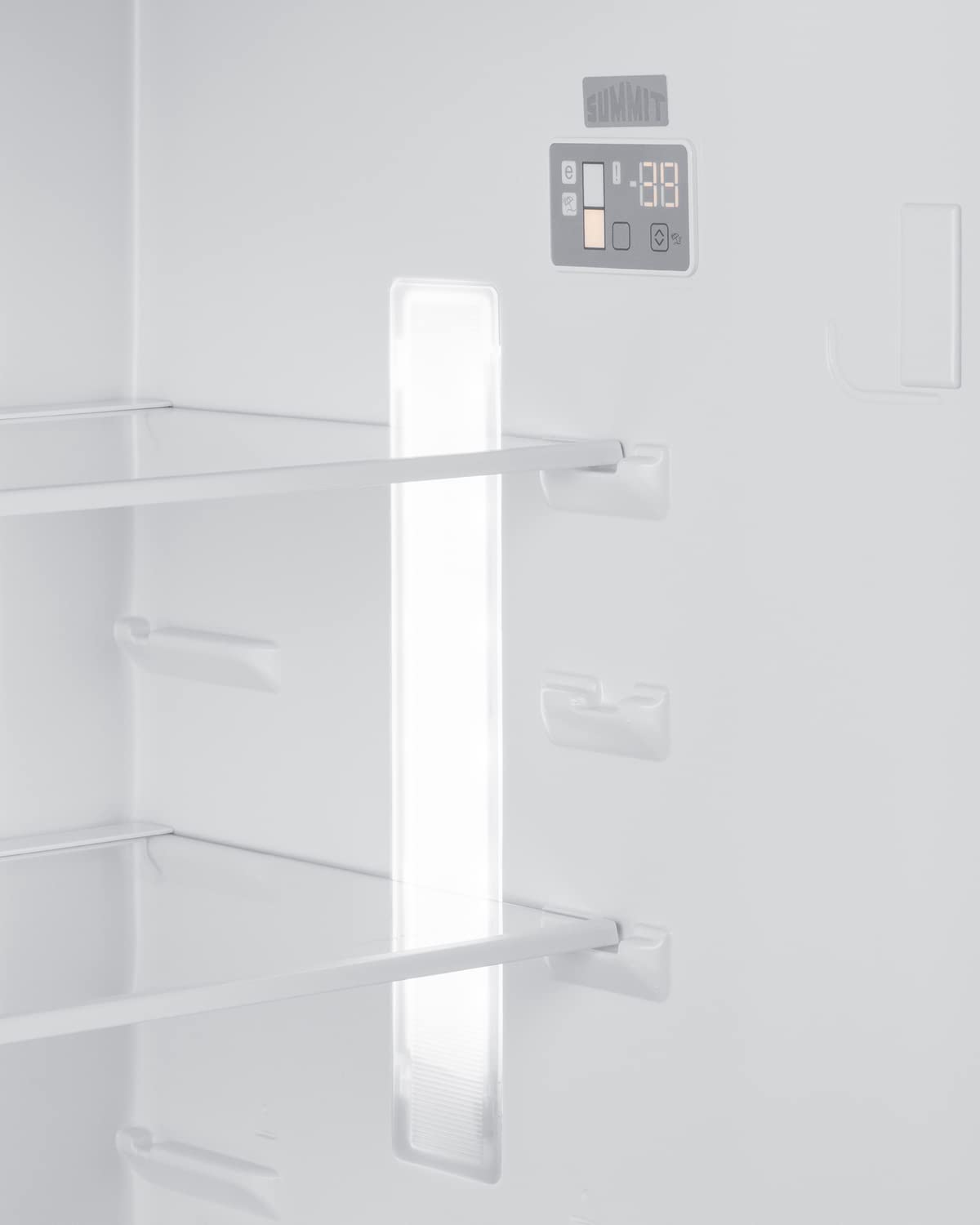 Summit Appliance FF1515W 28" Wide Top Mount Refrigerator-Freezer, Interior LED Lighting, Digital Temperature Control, 13.63 cu.ft Capacity, Frost-free, Open Door Alarm, White Exterior