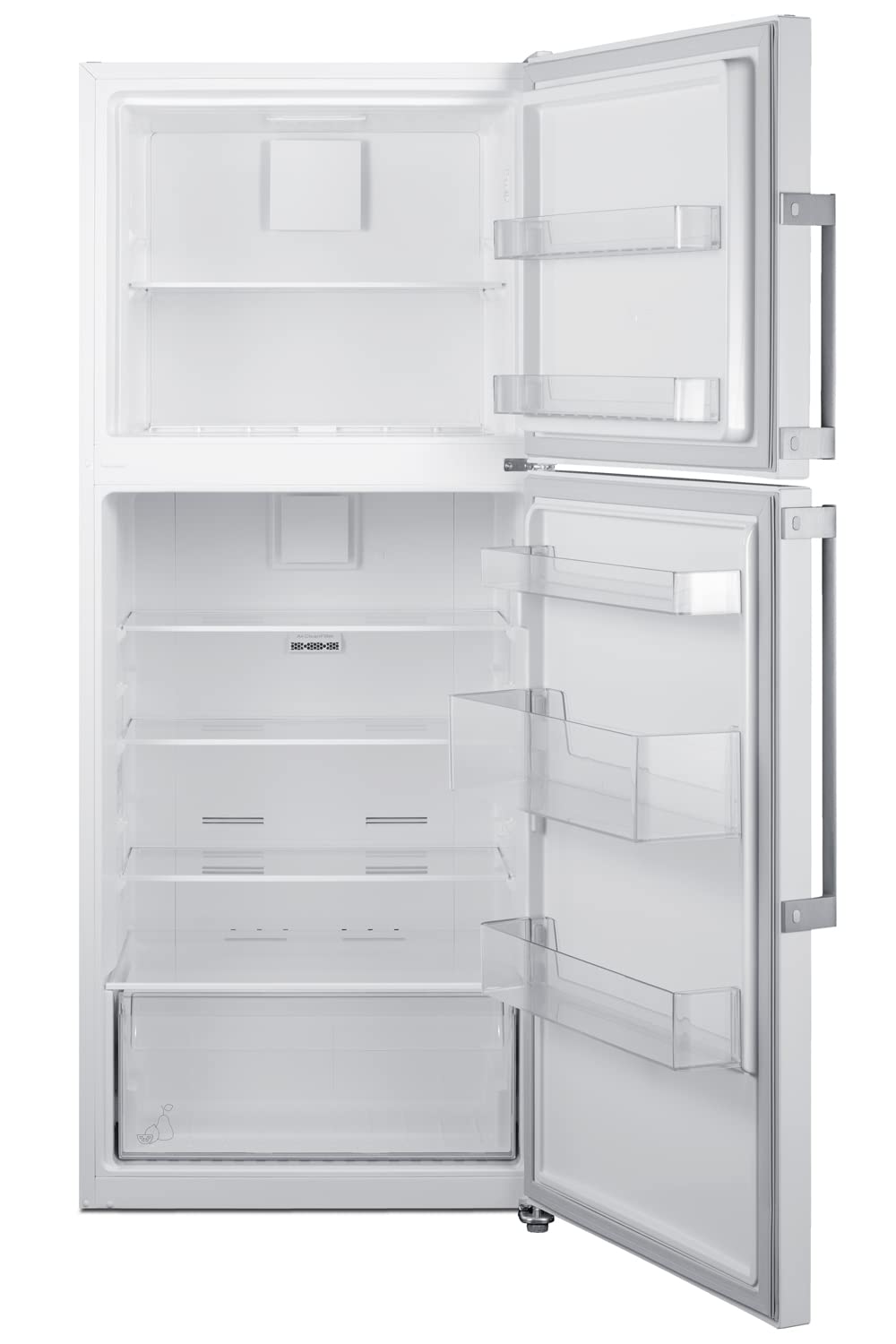 Summit Appliance FF1515W 28" Wide Top Mount Refrigerator-Freezer, Interior LED Lighting, Digital Temperature Control, 13.63 cu.ft Capacity, Frost-free, Open Door Alarm, White Exterior
