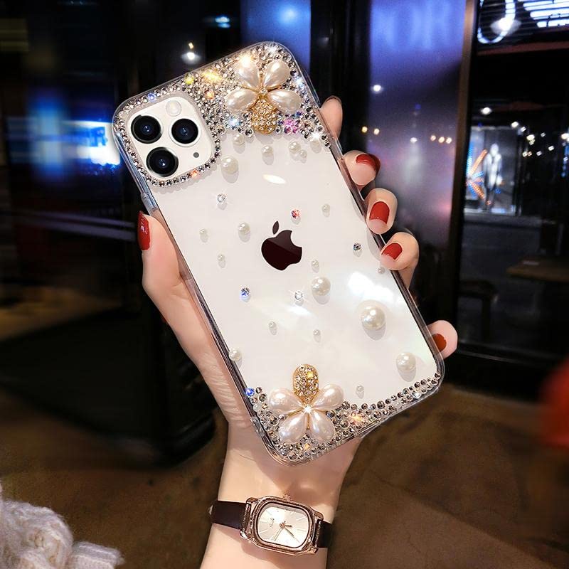 redecarie for Galaxy S9 Plus Bling Diamond Rhinestone Case,Women Girls Cute 3D Glitter Shiny Sparkle Protective Floral Phone Case for Samsung Galaxy S9 Plus
