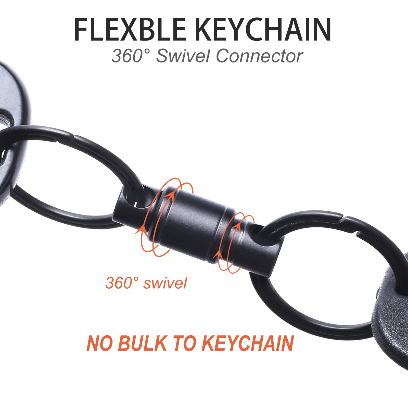Autuveen Titanium Quick Release Keychain,Detachable Key Ring Quick Disconnect Keychain,Swivel Keychain Accessories for Bag,Purse,Belt(Black)