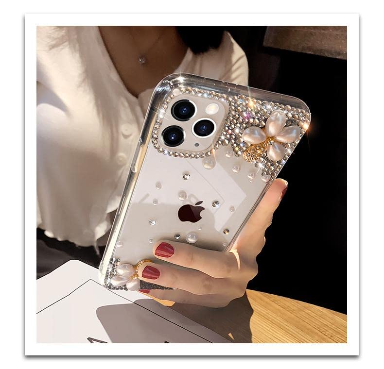 redecarie for Galaxy S9 Plus Bling Diamond Rhinestone Case,Women Girls Cute 3D Glitter Shiny Sparkle Protective Floral Phone Case for Samsung Galaxy S9 Plus