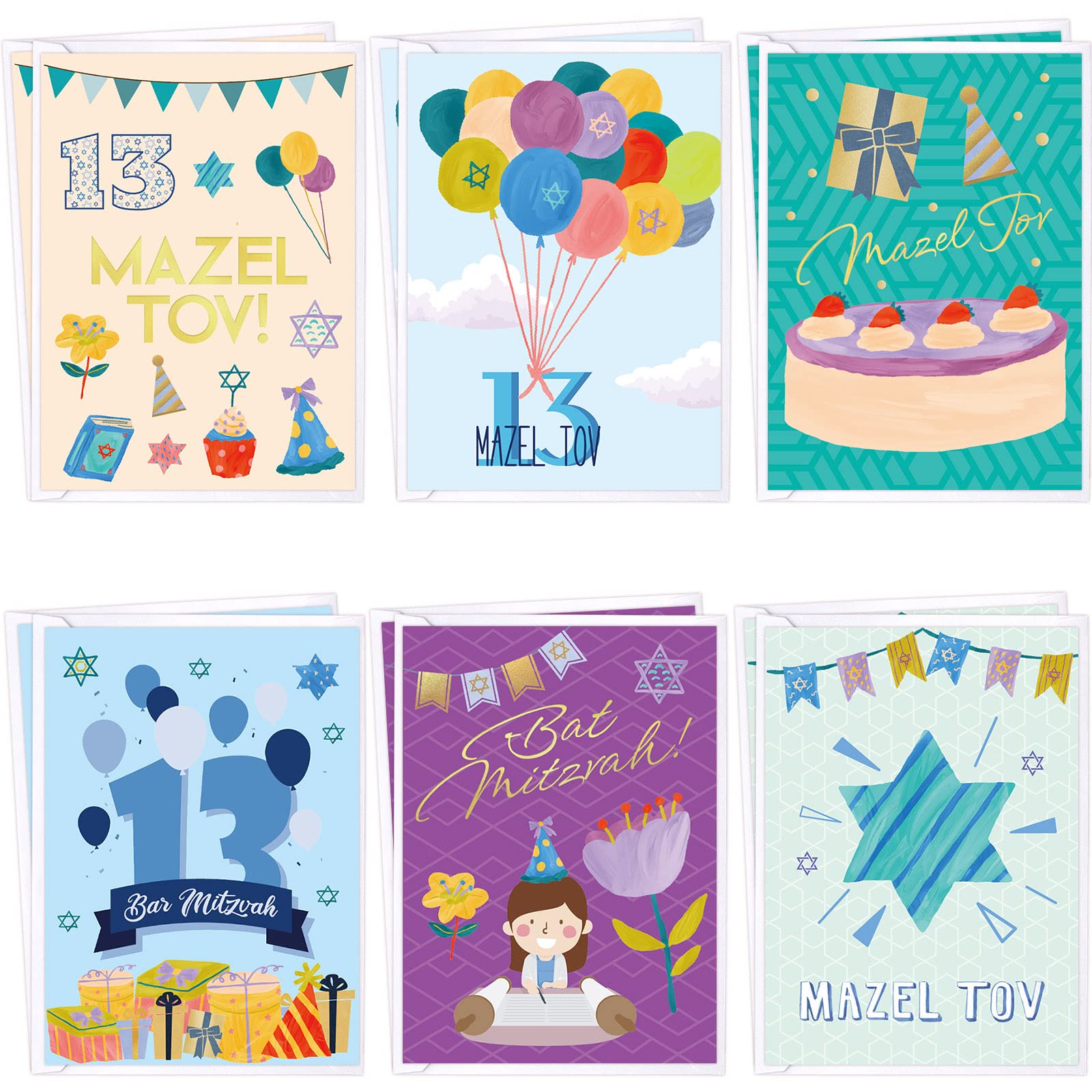 Fancy Land Bat Mitzvah Cards and Bar Mitzvah Cards Mazel Tov Jewish Celebration Cards Boys Girls