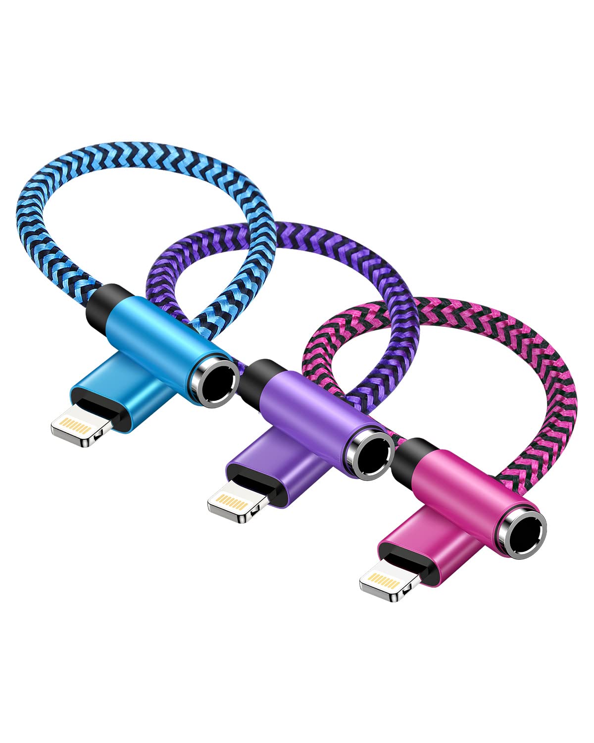 Lightning to 3.5mm Headphone Jack Adapter, 3-Pack iPhone 3.5mm Headphones/Earphones Audio Aux Jack Adapter Dongle Cable Converter Compatible with iPhone 14 13 12 11 Pro Max Plus Mini XR XS iPad iPod
