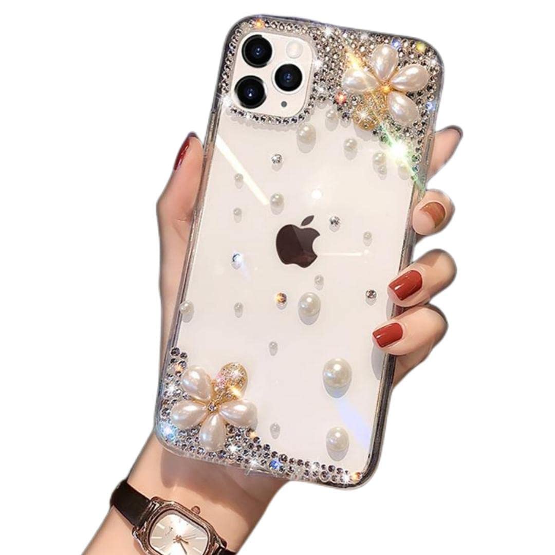 redecarie for Galaxy S9 Plus Bling Diamond Rhinestone Case,Women Girls Cute 3D Glitter Shiny Sparkle Protective Floral Phone Case for Samsung Galaxy S9 Plus