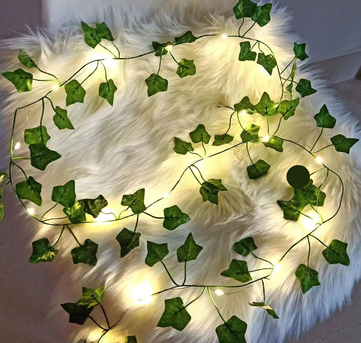 Hoolight Vine String Lights, [1 Pack] Ivy Decor String Lights, Maple Leaf Garland Wreath Hanging lamp with 20 LED, Fairy Night Lights for Home,6.5 FT, Battery Powered, Room, Bedroom, Wall Decoration