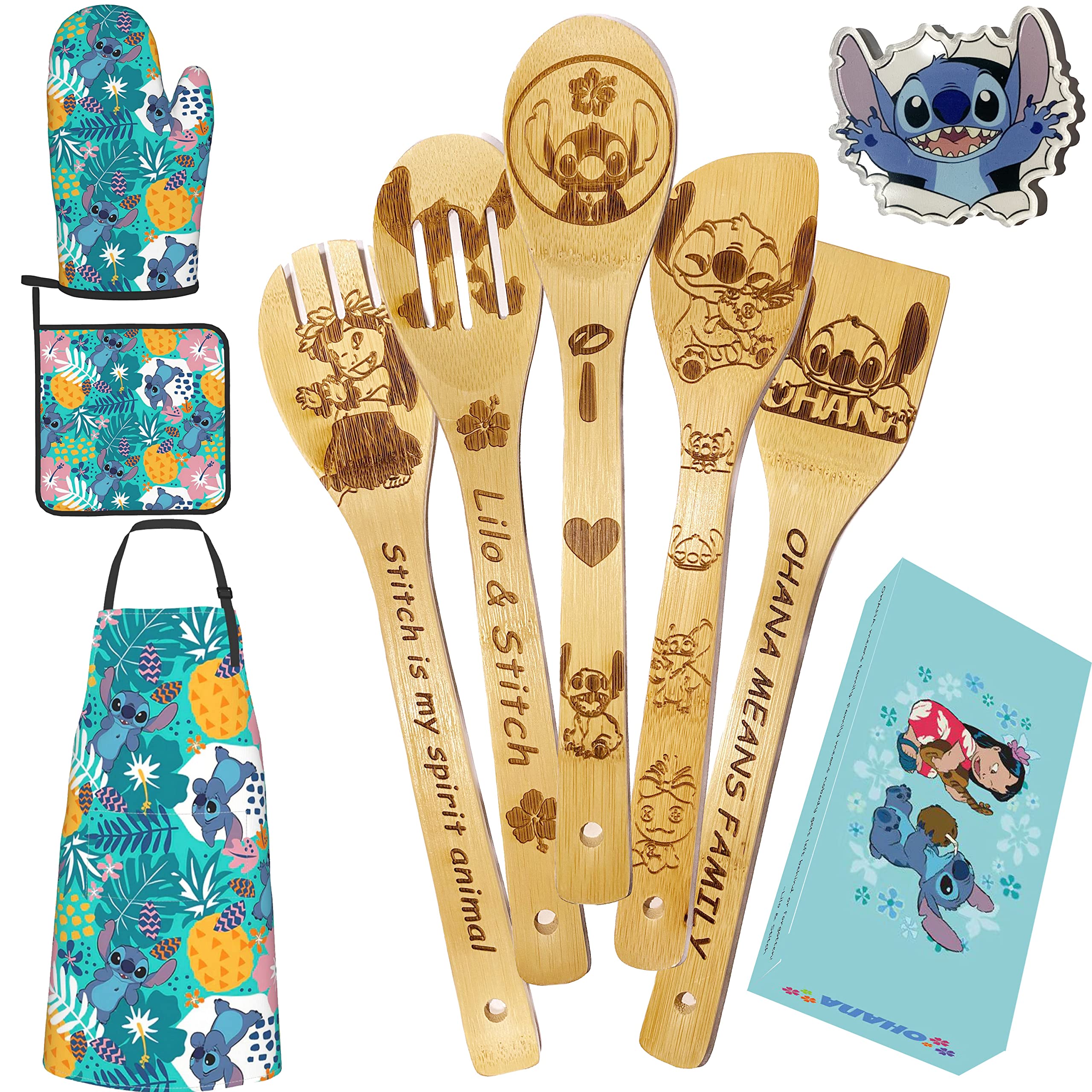 Christmas Gift Stitch Kitchen Utensils Set Idea Utensil Wooden Spoons Set House Warming Wedding Present Kitchen Gift Set Quality Stitch Stuff