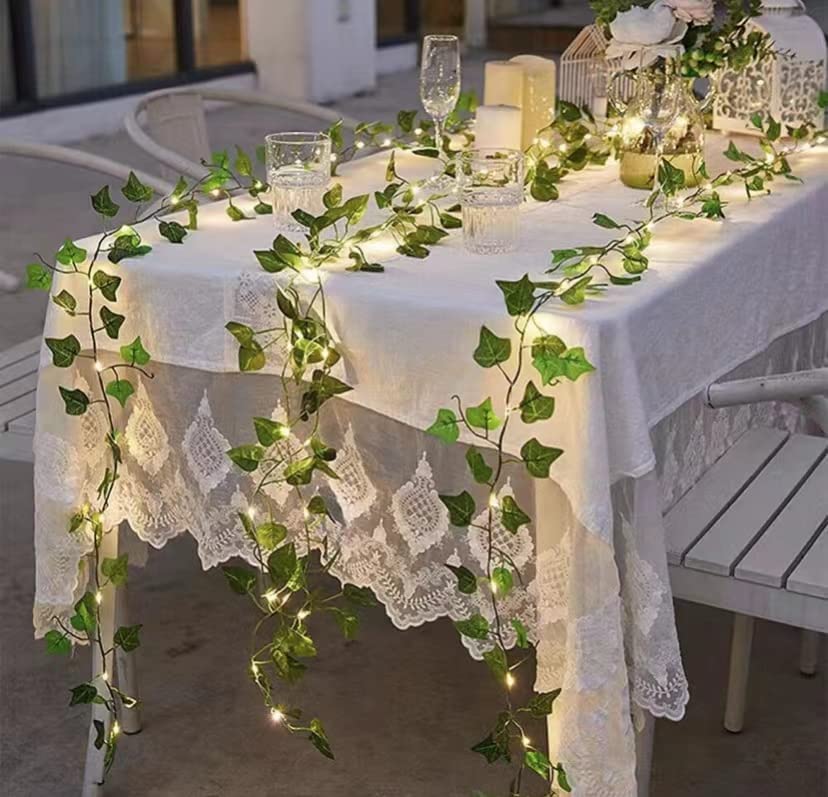 Hoolight Vine String Lights, [1 Pack] Ivy Decor String Lights, Maple Leaf Garland Wreath Hanging lamp with 20 LED, Fairy Night Lights for Home,6.5 FT, Battery Powered, Room, Bedroom, Wall Decoration