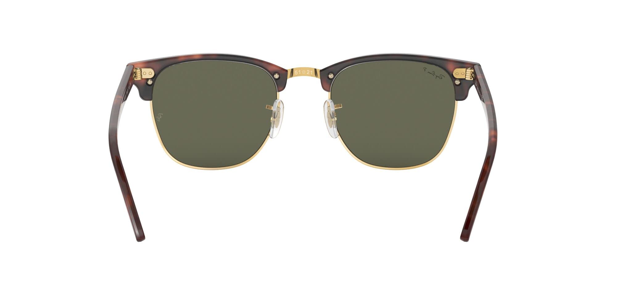 Ray-Ban RB3016 Clubmaster Polarized Square Sunglasses, Red Havana/G-15 Green, 55 mm