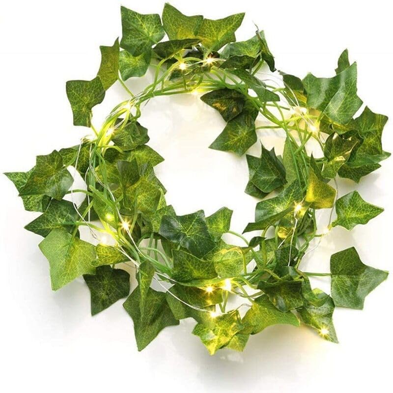 Hoolight Vine String Lights, [1 Pack] Ivy Decor String Lights, Maple Leaf Garland Wreath Hanging lamp with 20 LED, Fairy Night Lights for Home,6.5 FT, Battery Powered, Room, Bedroom, Wall Decoration