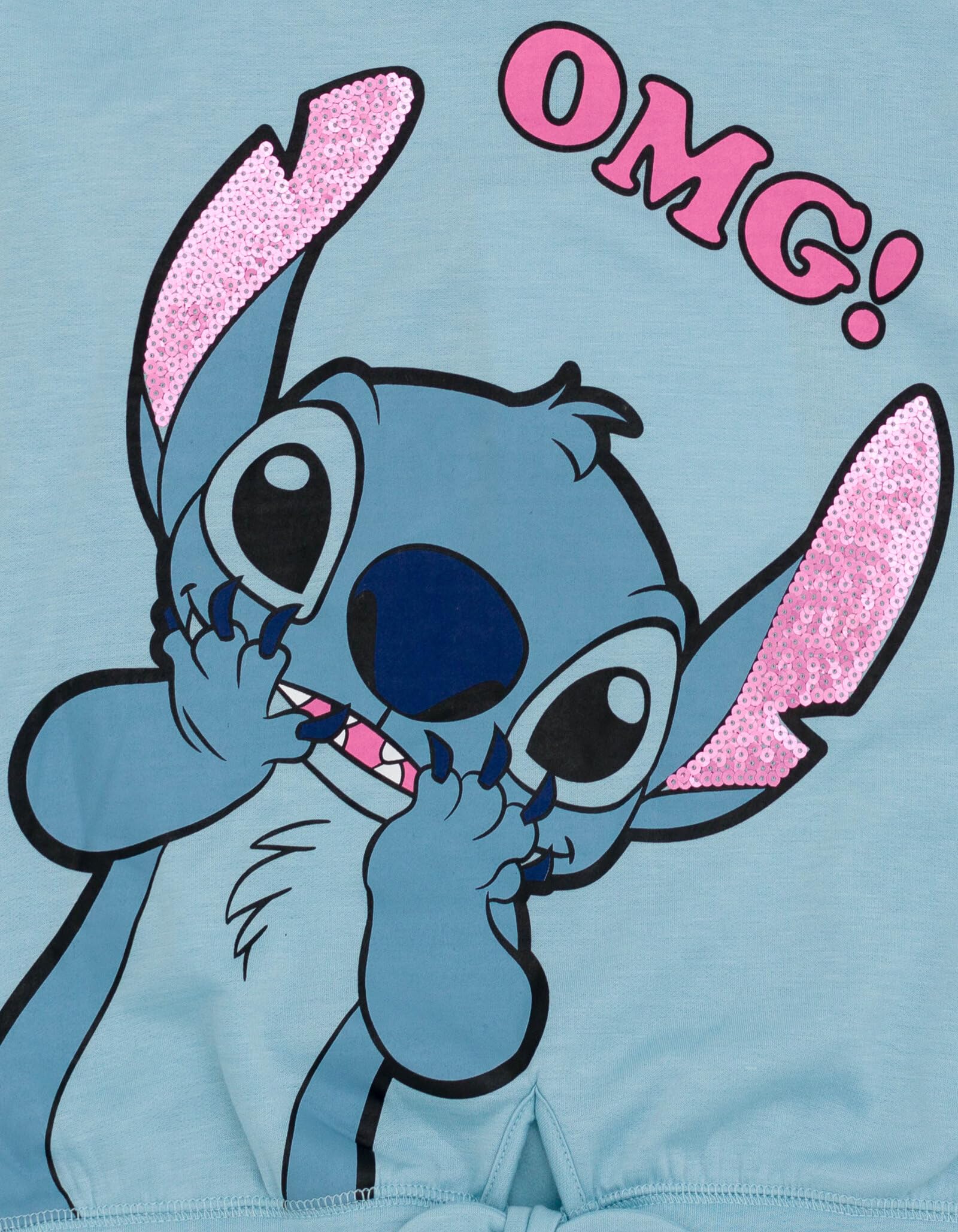 Disney Lilo & Stitch Little Girls Pullover FleeceHoodie and Leggings Outfit Set Blue 7-8