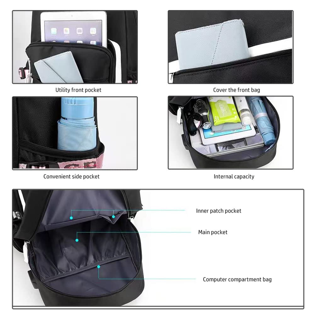 Cute Cartoon Prints Teenage Casual Laptop Backpack Students Lightweight SchoolBag Outdoor Travel Bag