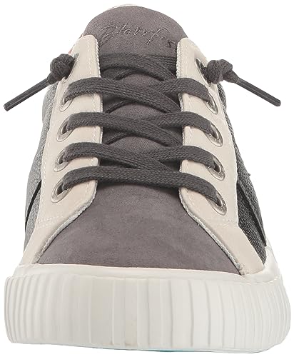 Blowfish Malibu Women's Wave-B Sneaker, Gunmetal Tumble/DkGreyMicFib/RedRefle, 9M