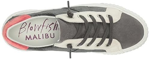 Blowfish Malibu Women's Wave-B Sneaker, Gunmetal Tumble/DkGreyMicFib/RedRefle, 9M