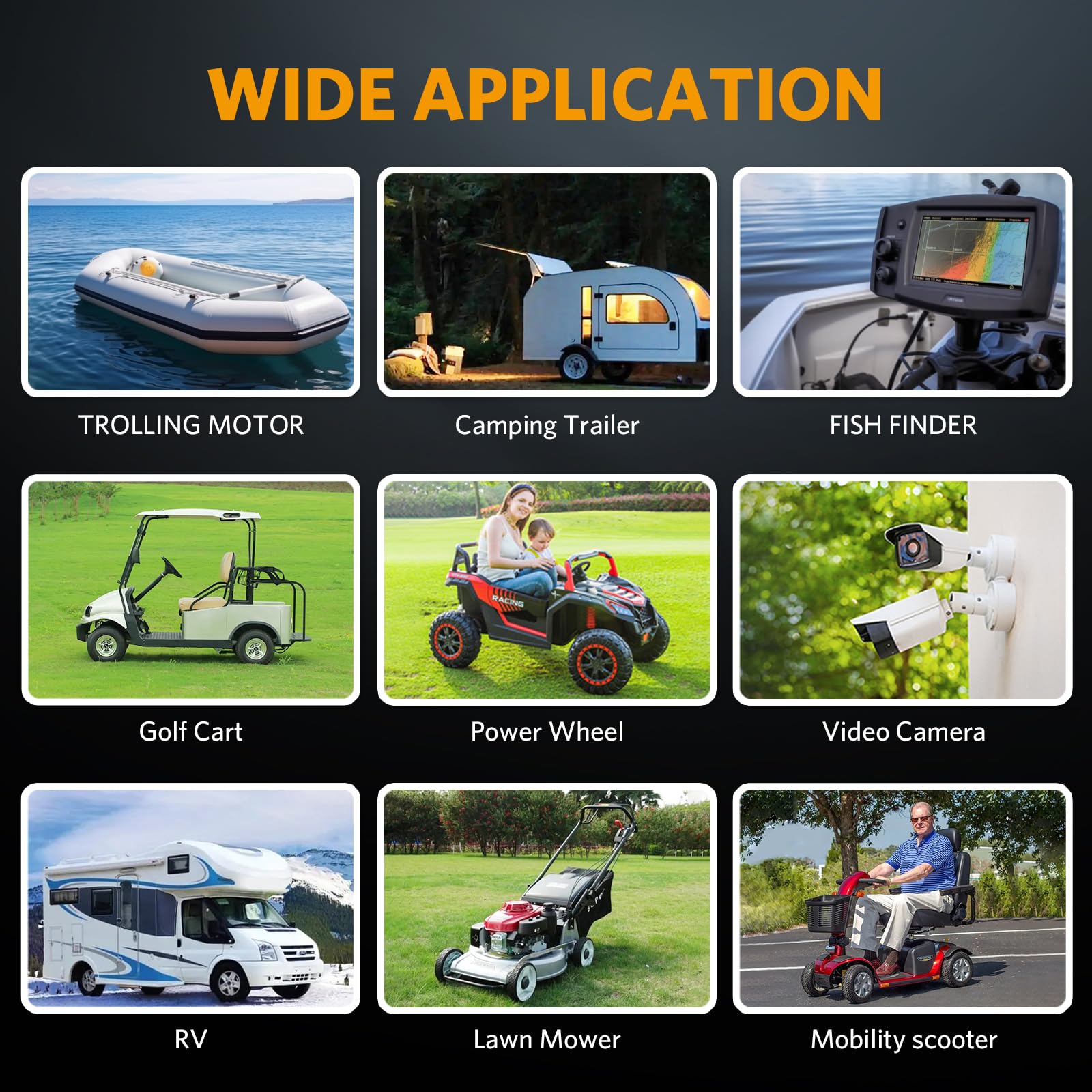 GOLDENMATE 12V 200Ah LiFePO4 Lithium Battery, Rechargeable Battery Up to 15000 Cycles, Built-in BMS, Max 2560Wh, Perfect for RV, Camping, Solar, Marine, Trolling Motor, Golf Cart, Off-Grid Application