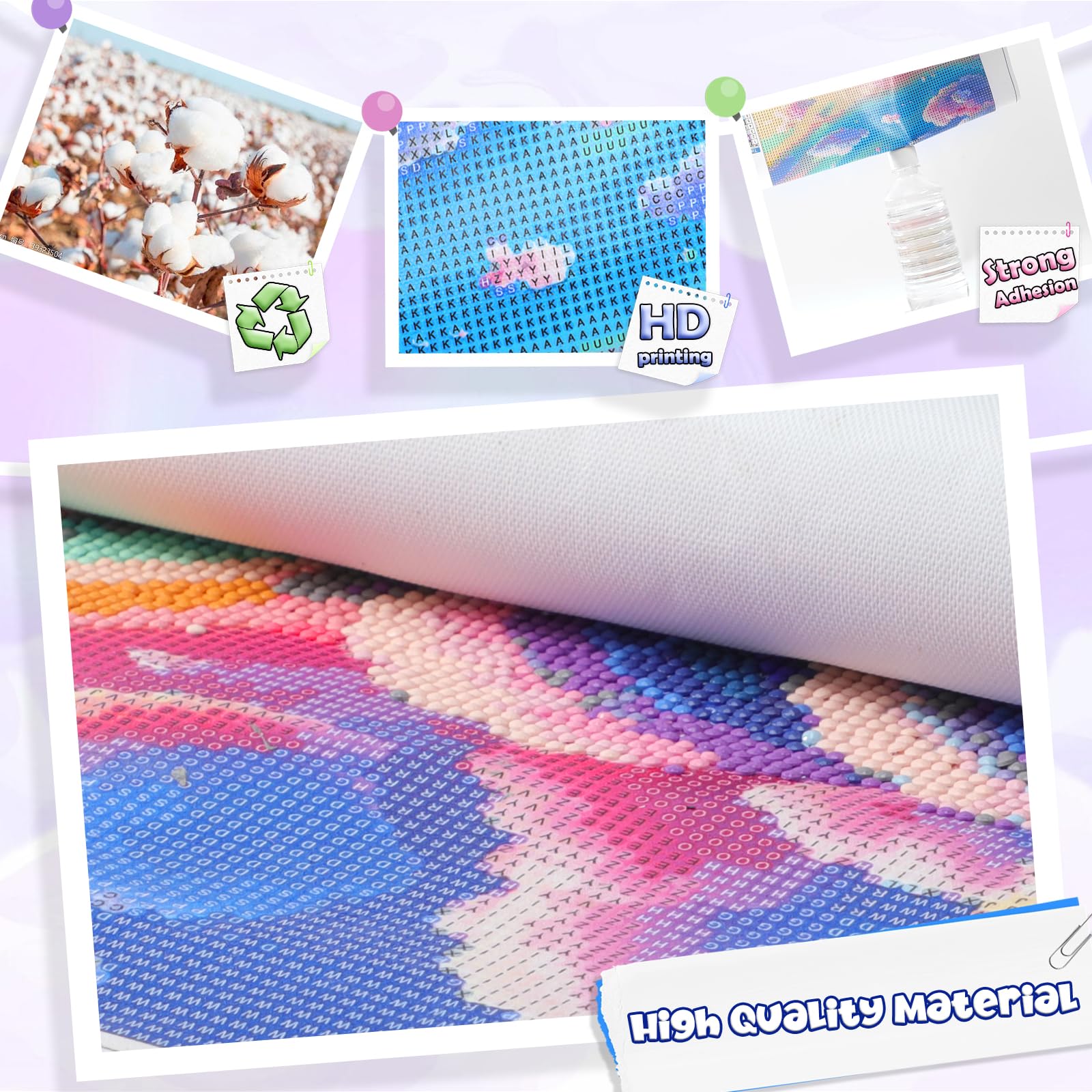 DIY 5D Diamond Painting Kits White Angel Wing Full Drill Round Diamond Art Paint by Number Kits for Beginner Crystal Cross Stitch for Wall Decoration 30x40cm