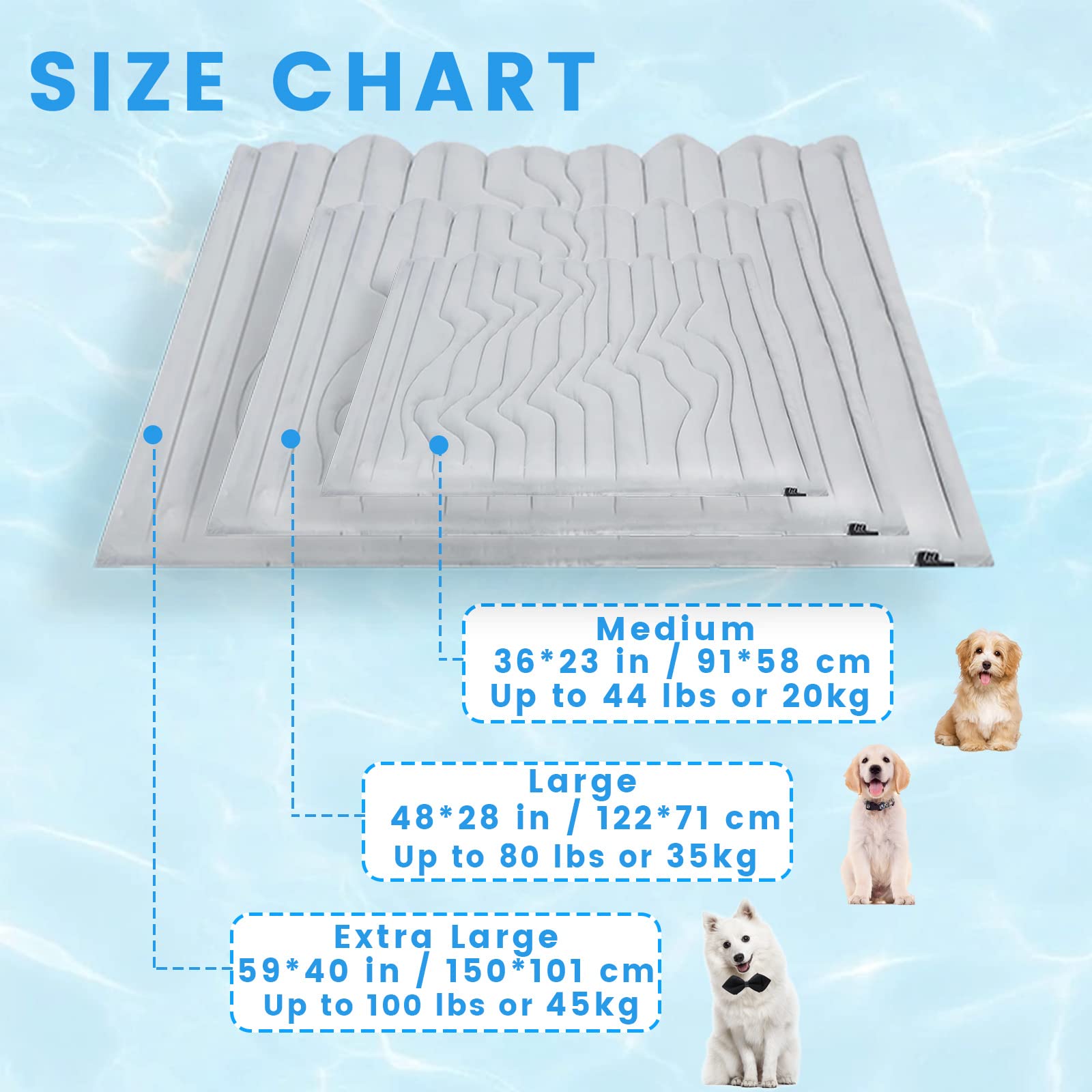 ZonLi Cooling Mat for Dogs, 36" x 23"Medium, Pet Pad Reversible (Cool & Warm), Sleeping Mats for Dog and Cat use in Crate, Machine Washable, Durable, Gel Free, Self Cooling, Grey