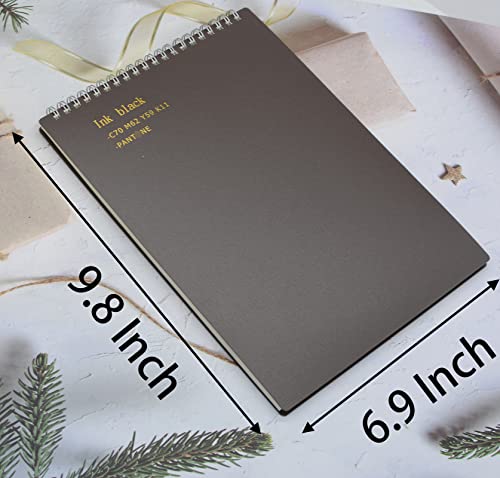 Yansanido Top Bound Spiral Notebook, 4 Pcs B5 Thick Plastic Hardcover 7mm College Ruled 4 Color 80 Sheets -160 Pages Journals for Study, Work, Travel and Notes (Dark Color)