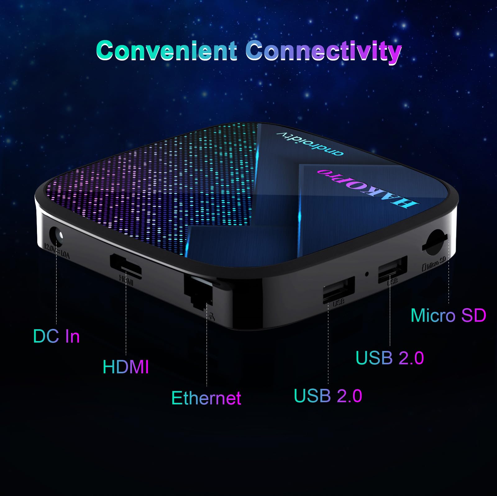 HAKO Pro Android 11 TV Box 4GB RAM 32B ROM Amlogic S905Y4-B 2.4G/5G Dual WiFi BT 5.0, AV1, H.265, VP9, HDR 10+, Supports Netflix, Prime Video 4K HDR Box