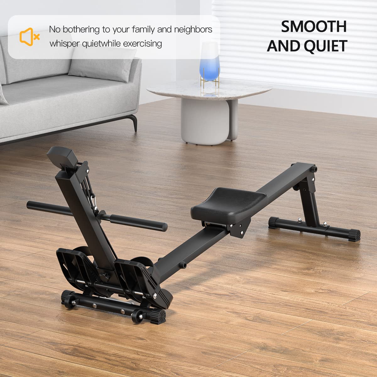 Rowing Machine for Home Use, Rowing Machine Rower for Full Body Exercise Cardio Workout with LCD Monitor & Comfortable Seat Cushion, Quiet & Smooth t-2023 Revolution New Row Machine (Black)