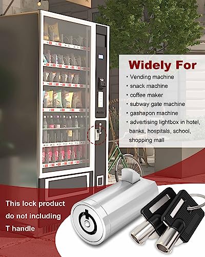 Naissian Universal Vending Machine Lock with Keys Aliked,Tubular Cylinder Lock Compatible for Pepsi,Coke Machine, Snack Machine Coffee Maker, 32MM,Pack of 6, 10 Keys Aliked