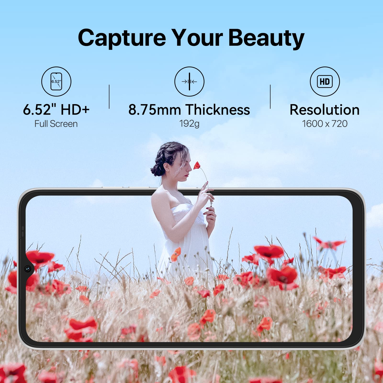 UMIDIGI C1 Unlocked Smartphone,Android 12 GO 3GB+32GB 256GB Expandable Cell Phone 5150mAh Battery with 6.52" Full Screen T-Mobile Smartphone 13MP Camera Mobile Phone
