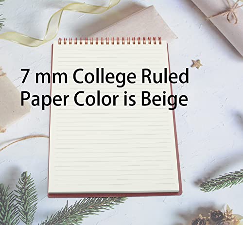 Yansanido Top Bound Spiral Notebook, 4 Pcs B5 Thick Plastic Hardcover 7mm College Ruled 4 Color 80 Sheets -160 Pages Journals for Study, Work, Travel and Notes (Dark Color)