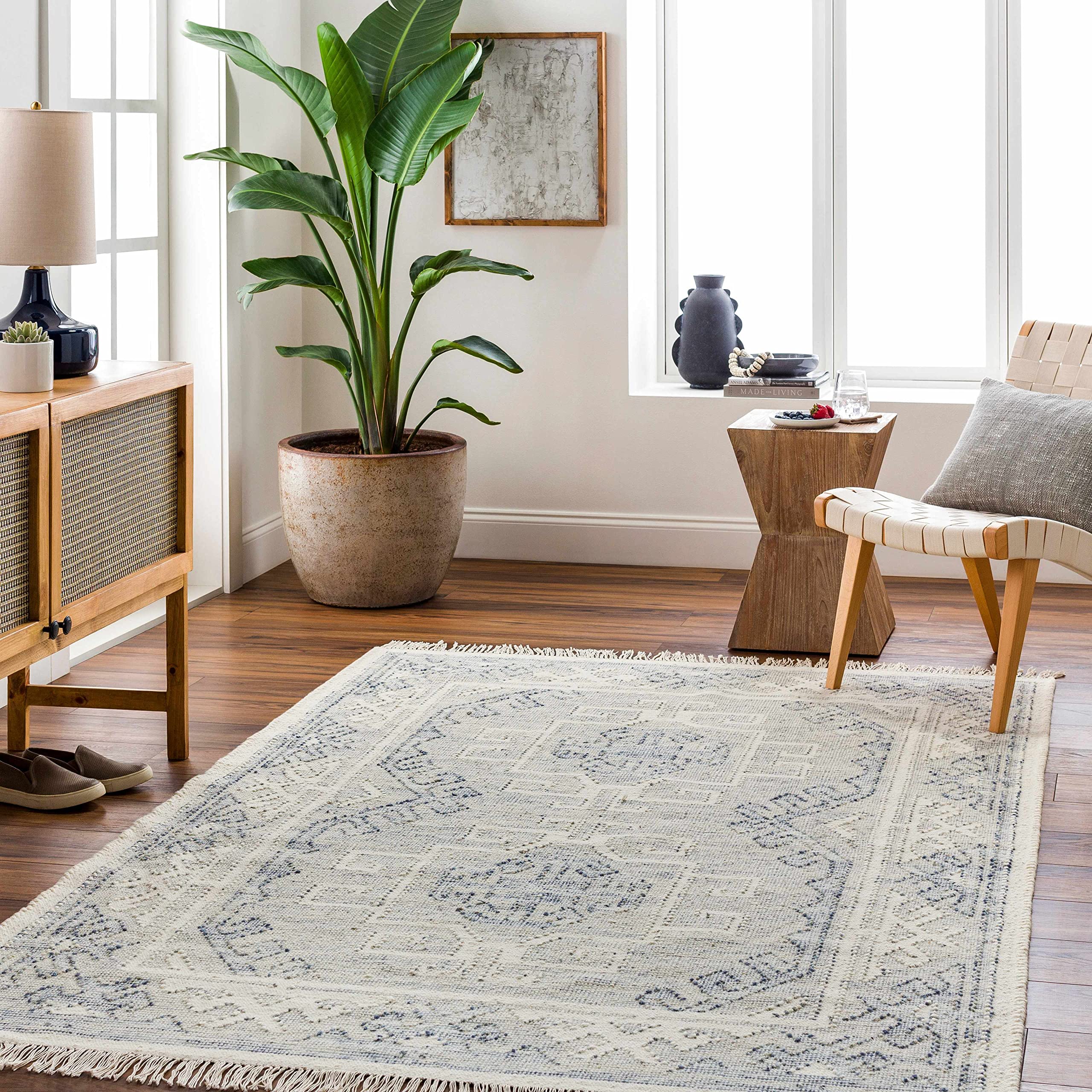 Hauteloom Anund Wool Living Room, Bedroom Area Rug - Pink, Gray - 8' x 10'