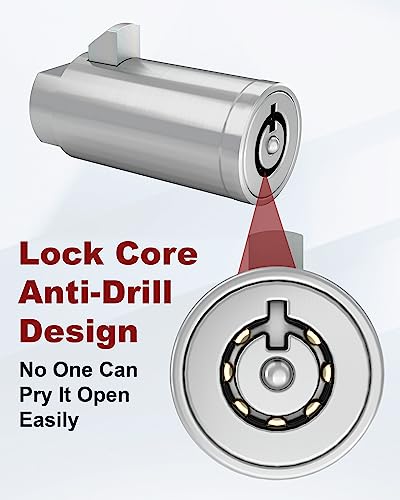 Naissian Universal Vending Machine Lock with Keys Aliked,Tubular Cylinder Lock Compatible for Pepsi,Coke Machine, Snack Machine Coffee Maker, 32MM,Pack of 6, 10 Keys Aliked