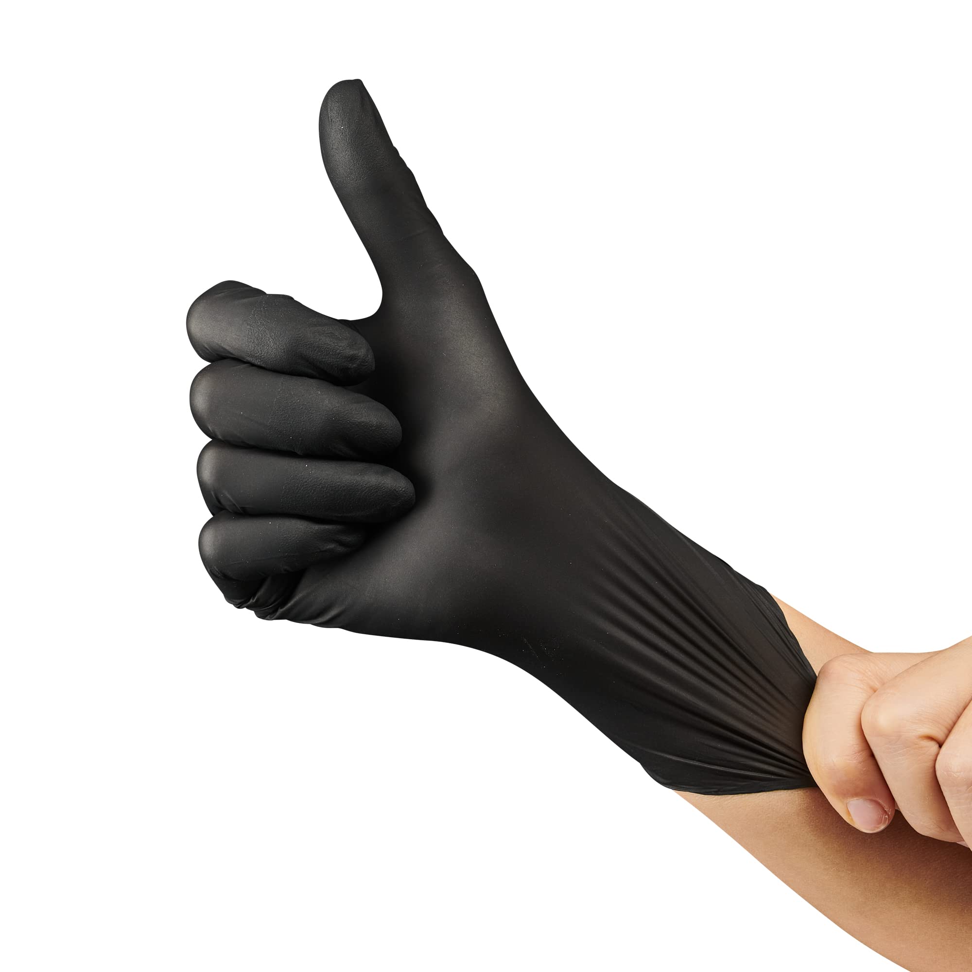 Care Plus Medical Exam Nitrile Gloves Small Black, Latex Free Powder Free, Non Sterile Exam, Food Safe, Mechanic, 100 Count