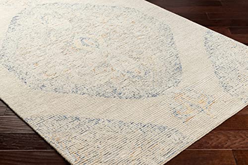 Hauteloom Hila Wool Living Room, Bedroom Area Rug - Traditional - Natural Gray, Charcoal, Gray - 8' x 10'