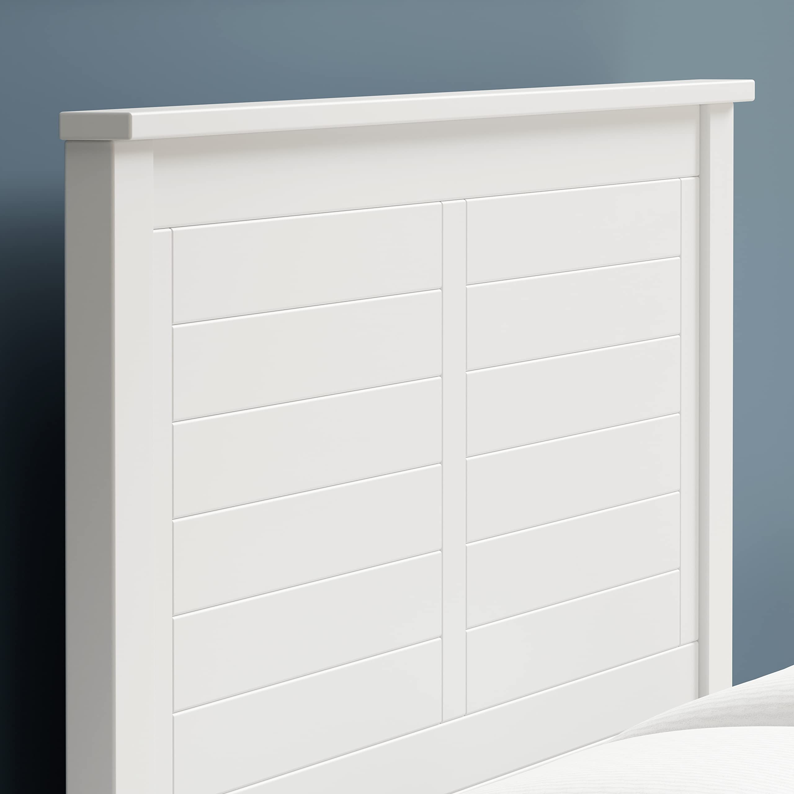 Glenwillow Home Campagne Wood Panel Headboard in White - Queen Size