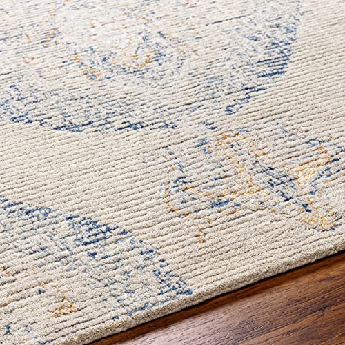 Hauteloom Hila Wool Living Room, Bedroom Area Rug - Traditional - Natural Gray, Charcoal, Gray - 8' x 10'