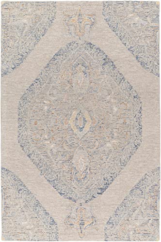 Hauteloom Hila Wool Living Room, Bedroom Area Rug - Traditional - Natural Gray, Charcoal, Gray - 8' x 10'
