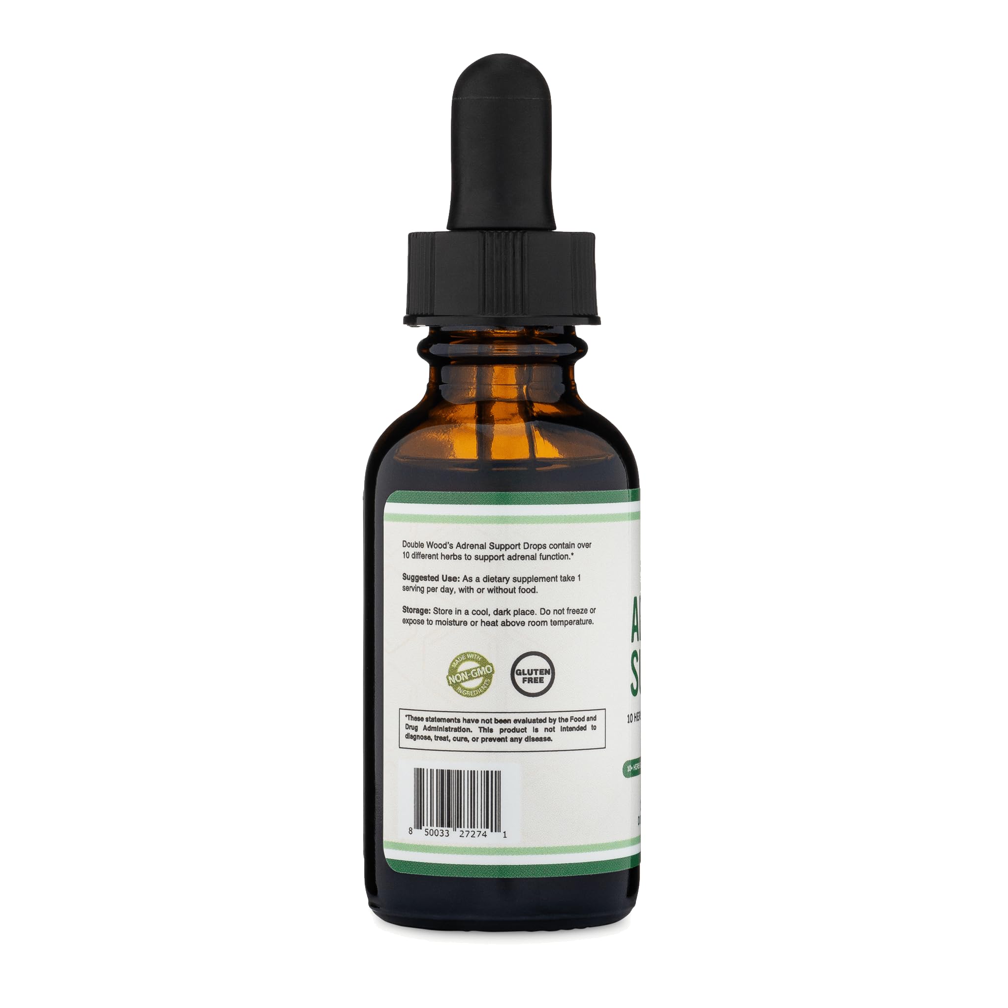 Adrenal Support Supplements (Liquid Drops) - 10 Organic Adaptogens for Adrenal Fatigue (One Month Supply) Cortisol Manager for Stress Relief (10 Apoptogenic Herbs for Adrenal Health) by Double Wood