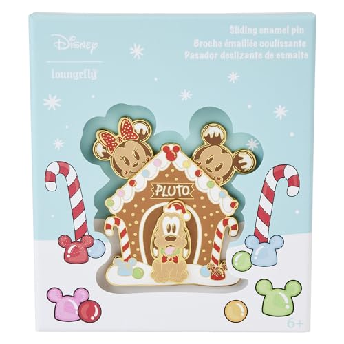 LOUNGEFLY DISNEY MICKEY AND FRIENDS GINGERBREAD PLUTO HOUSE 3 INCH PIN