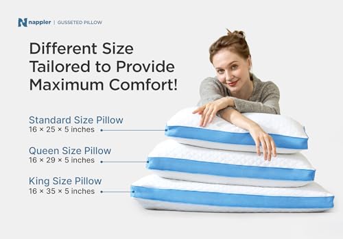Nappler Side and Back Sleeper Pillow for Neck and Shoulder Pain Relief - Shredded Memory Foam Bed Pillow for Sleeping - 100% Adjustable Fill - King Size - Modal Washable Case. Extra Fill Included
