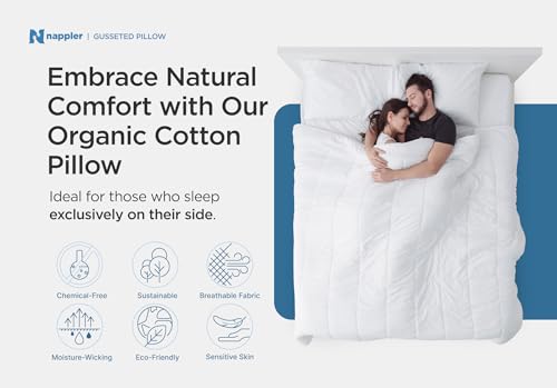 Nappler Side and Back Sleeper Pillow for Neck and Shoulder Pain Relief - Shredded Memory Foam Bed Pillow for Sleeping - 100% Adjustable Fill - King Size - Modal Washable Case. Extra Fill Included