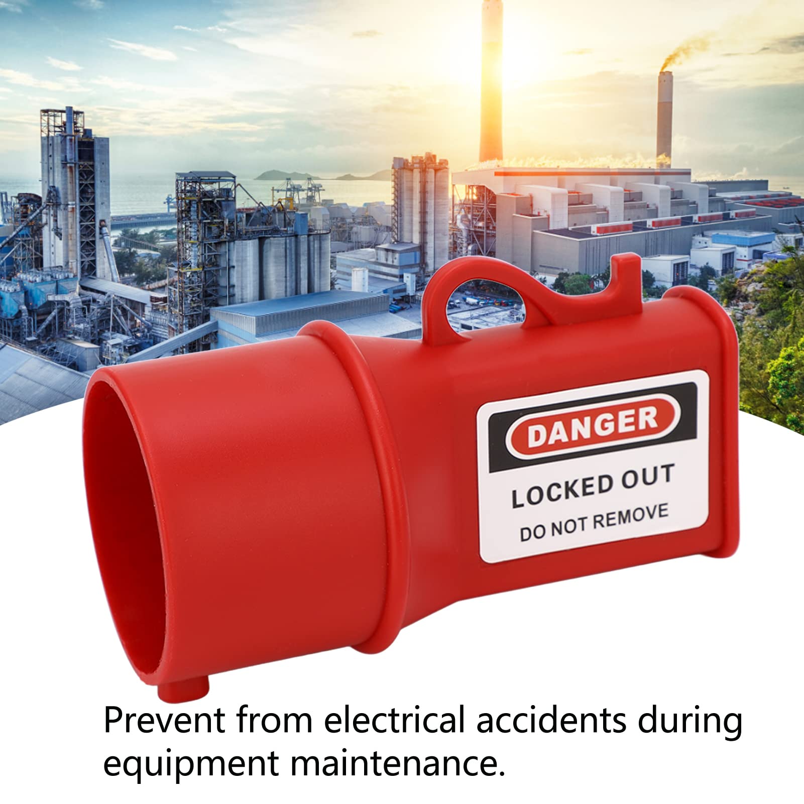 Socket Lockout Device Electrical Lockout Tag Out Kits Safety Padlock 55mm ID Pin and Sleeve Socket Lock for Replacement