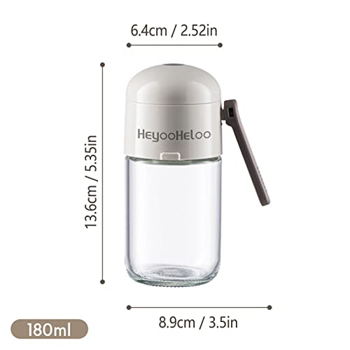 HeyooHeloo Precision Salt Dispenser with Moisture-Proof Glass Seasoning Jar,Perfect for Salt, Spice, Pepper (M)