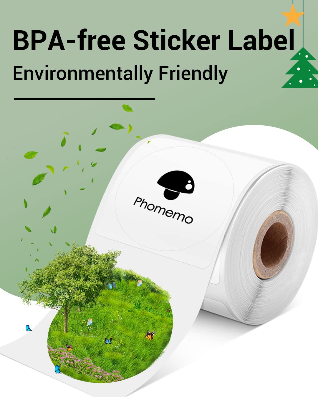 Phomemo Barcode Label Printer- M110 Label Maker Portable Bluetooth Label Maker Machine for Small Business, Barcode, Address, Logo, Clothing, Jerwery, Compatible with iOS & Android, Blue