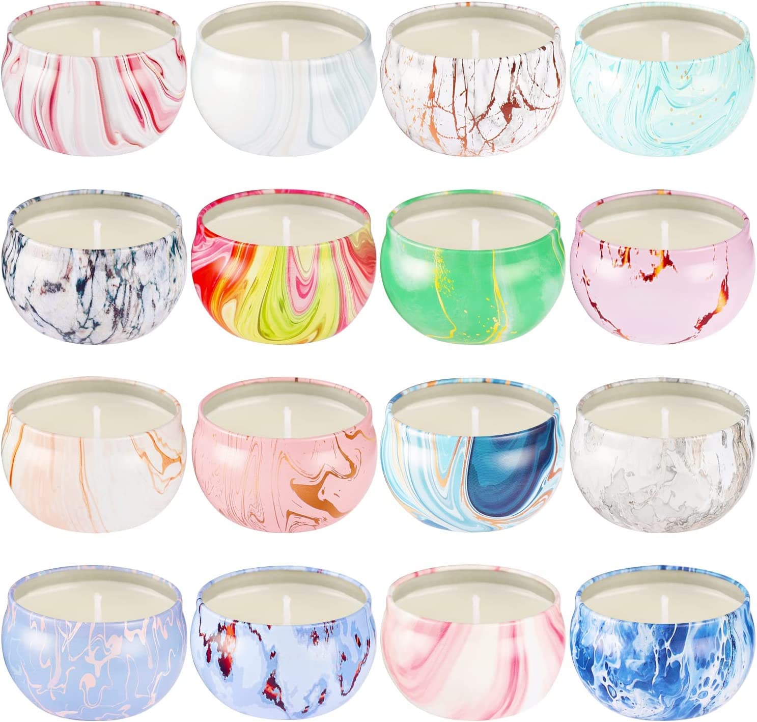Bauhinia 16 Pack Scented Candles Soy Wax Tin Candles, Natural Fragrance Candles for Stress Relief and Aromatherapy Candles