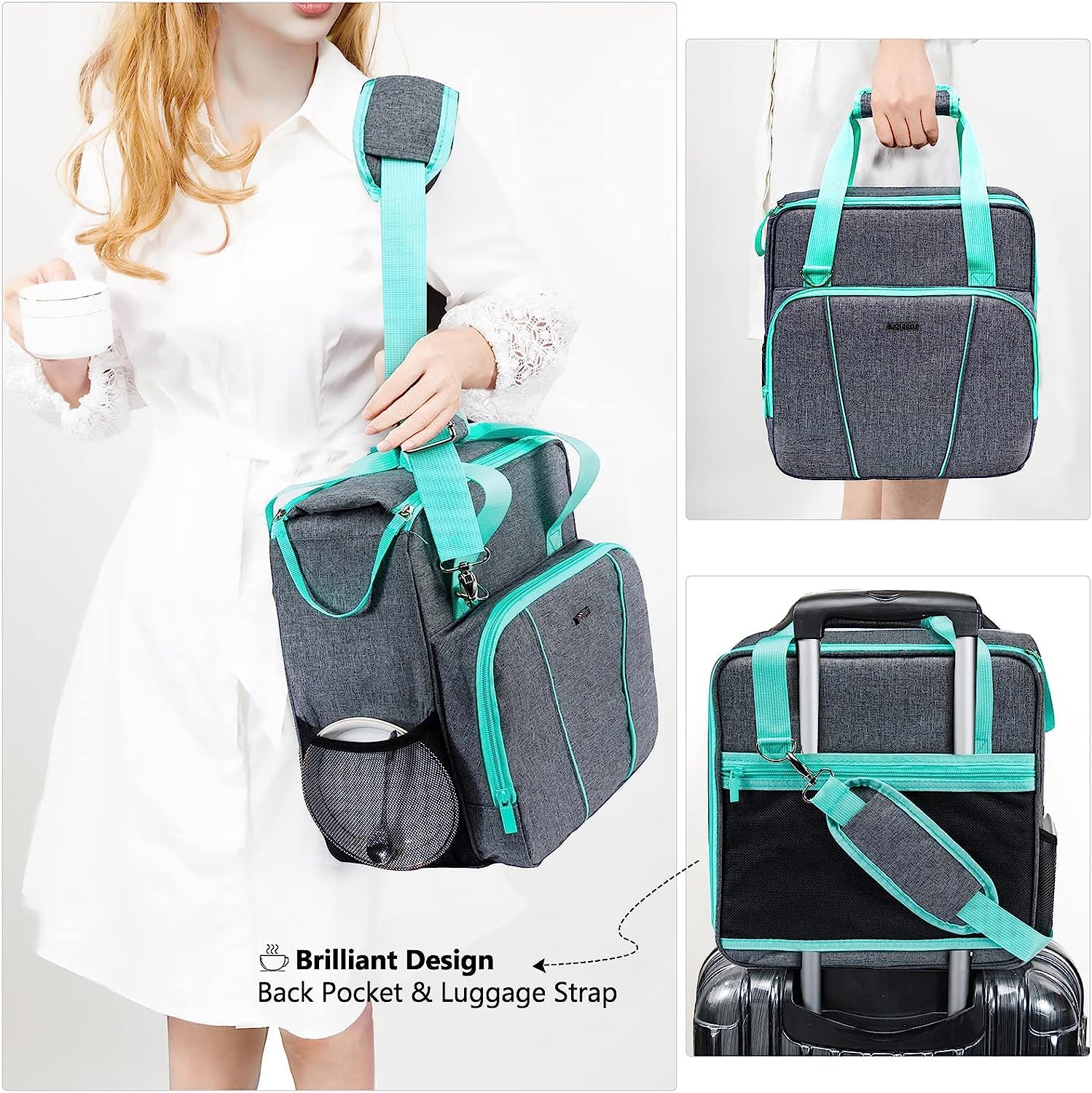 BAGSPRITE Coffee Maker Travel Bag For Keurig K-Slim, Keurig Coffee Maker, Single Serve Coffee Brewer Carrying Case, Portable Keurig Travel Coffee Maker Bag (Full Open Design Patent Pending)